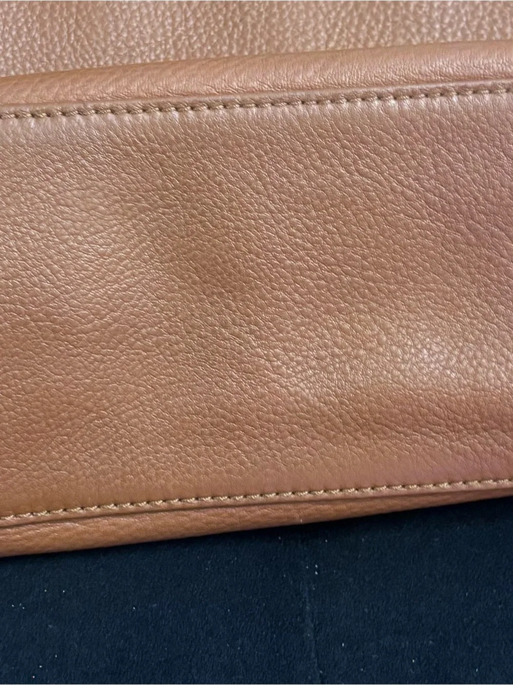 Michael Kors | Bags | Michael Kors Tan Pebbled Leather Tote With Cream ...
